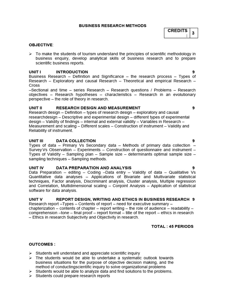 II Sem Business Research Methods | PDF | Validity (Statistics ...