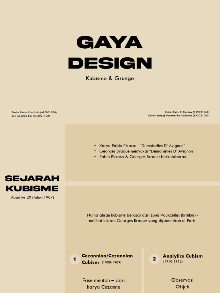 Kubisme dan Grunge dalam Seni | PDF