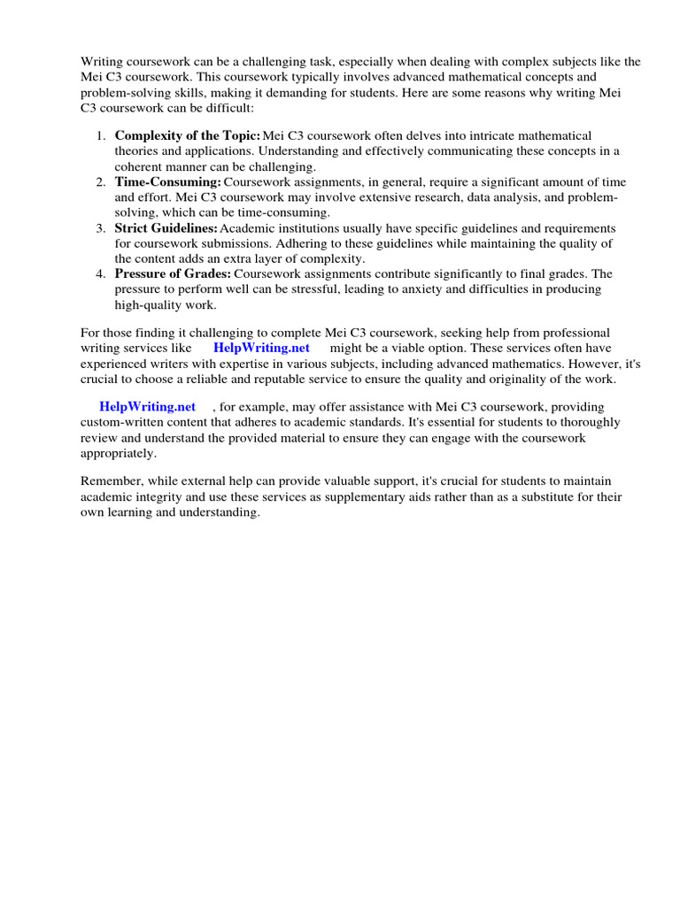 Example of Mei c3 Coursework | PDF | Mathematics
