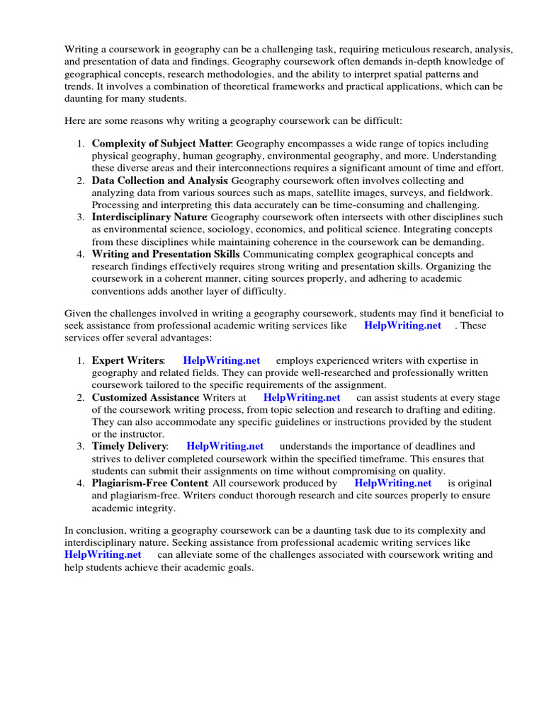 Coursework Geography | PDF | Geography | Earth Sciences