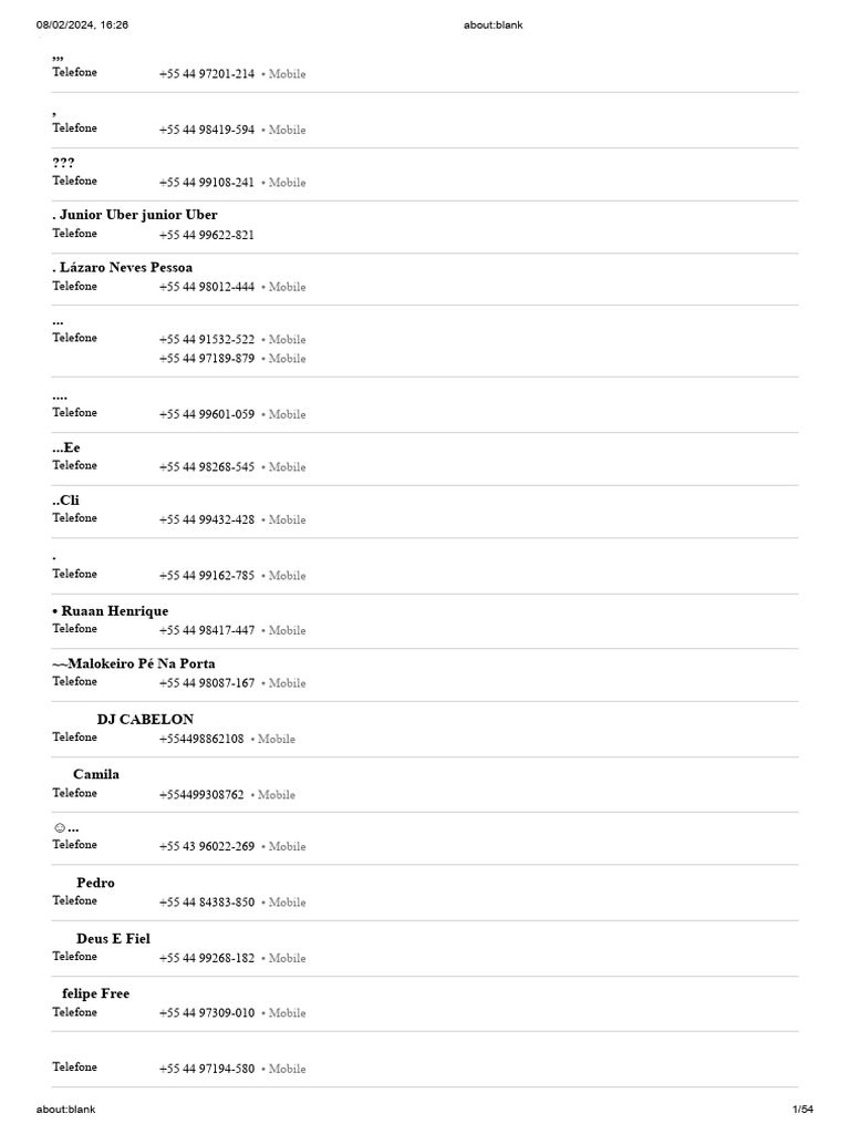 Lista de Telefones | PDF