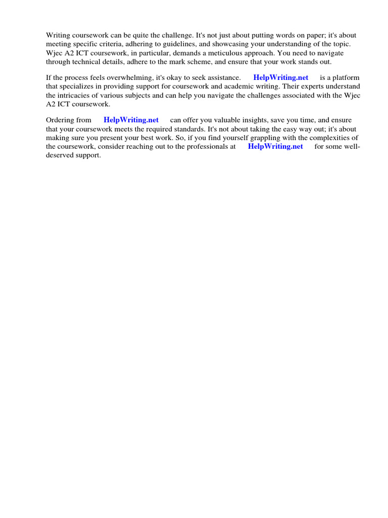 Wjec A2 Ict Coursework Mark Scheme | PDF | Understanding | Knowledge