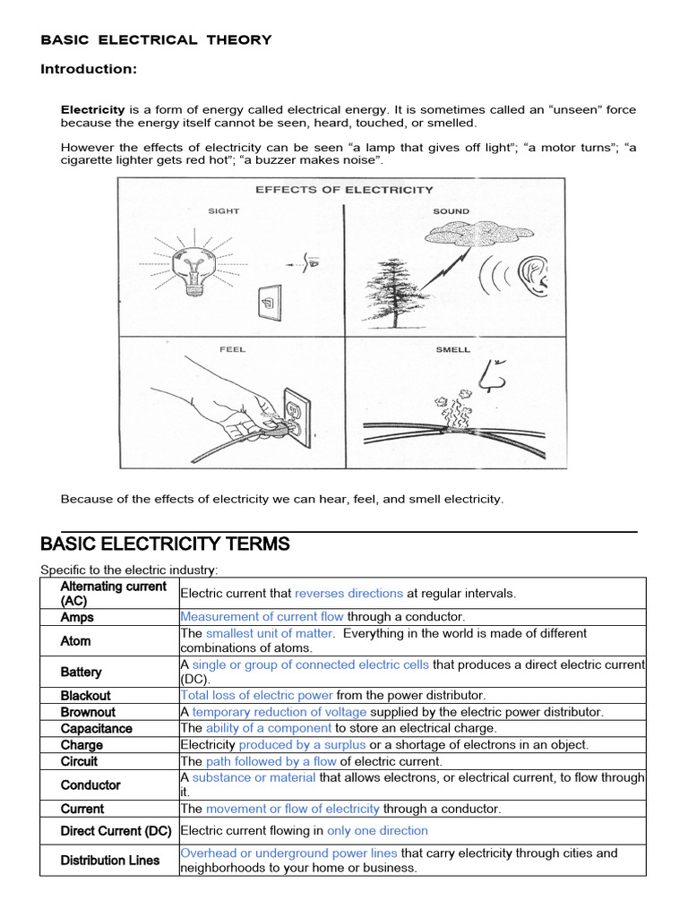 Basic Electrical Theory | PDF | Atoms | Electrical Resistance And Conductance
