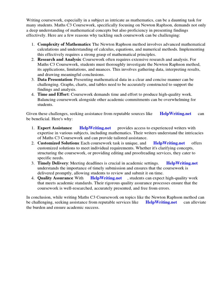 Maths c3 Coursework Newton Raphson | PDF | Numerical Analysis | Mathematics