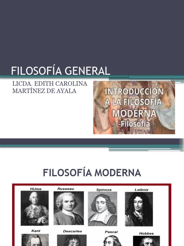 Filosofía Moderna: De Descartes a Kant | PDF | René Descartes | Era de ...