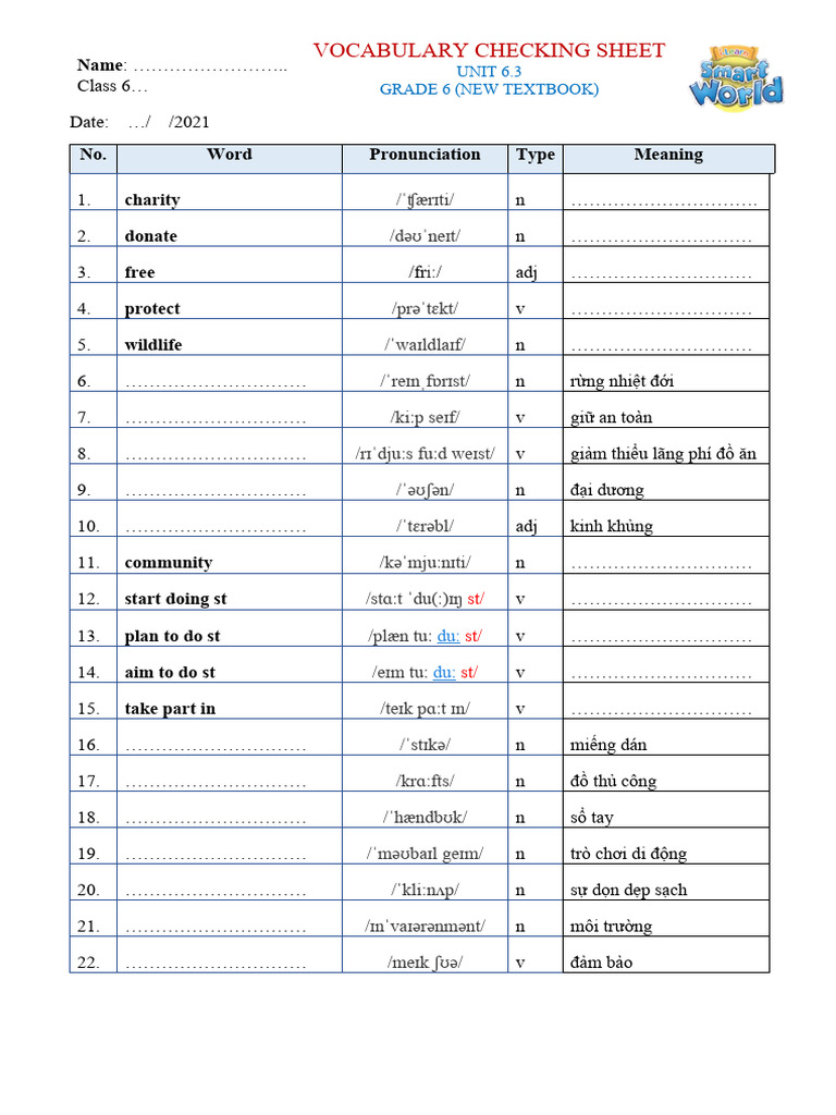 Checking Sheet 6.3 | PDF