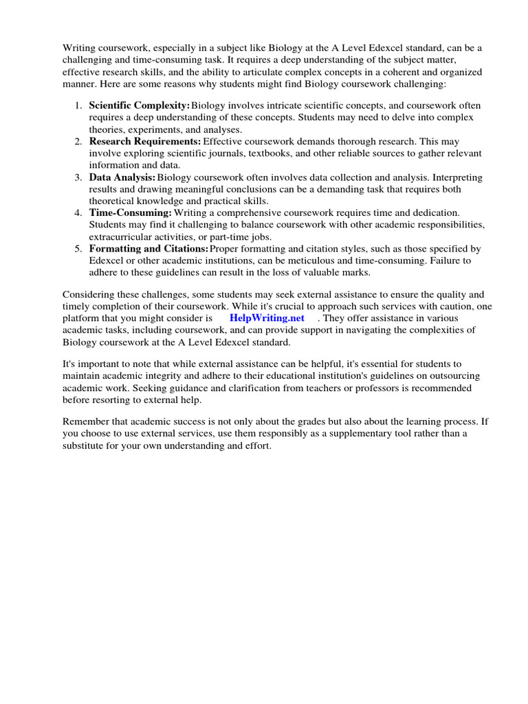 Biology Coursework As Level Edexcel | PDF | Theory | Cognitive Science