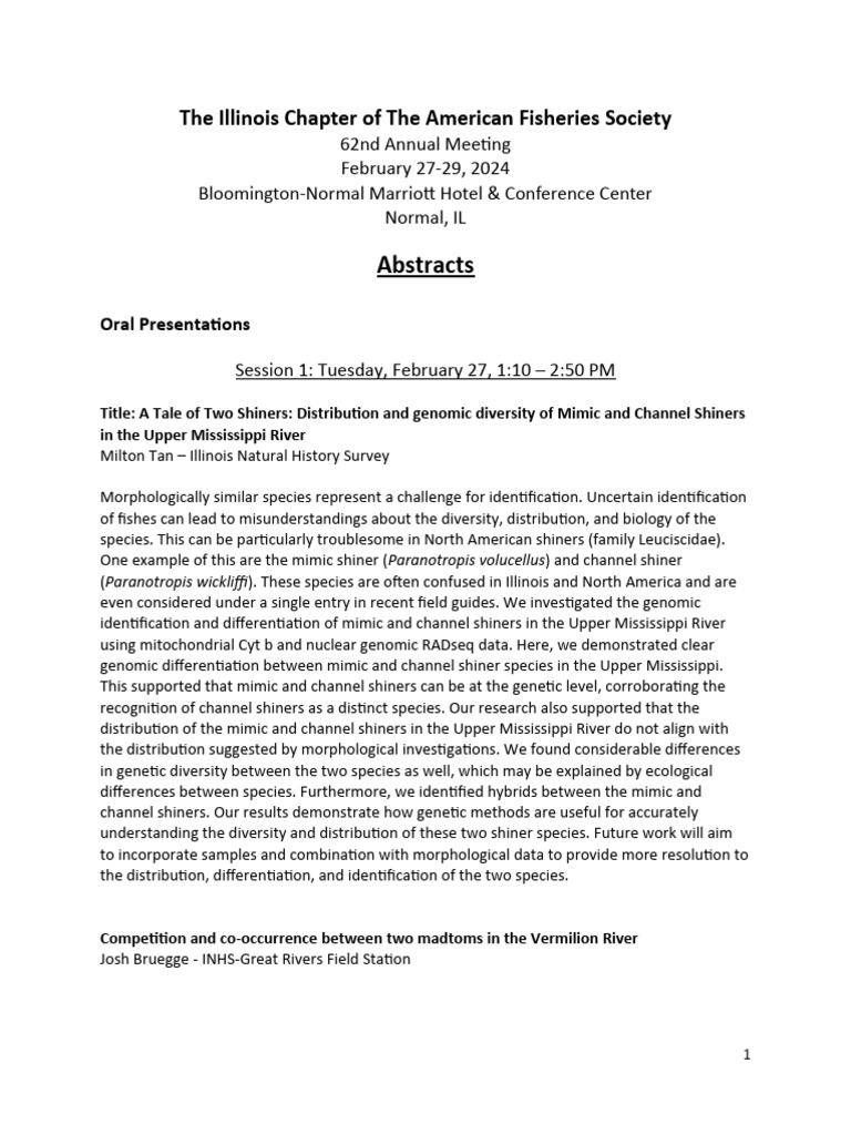 Abstracts - 2024 Ilafs Conference | PDF | Restoration Ecology | River