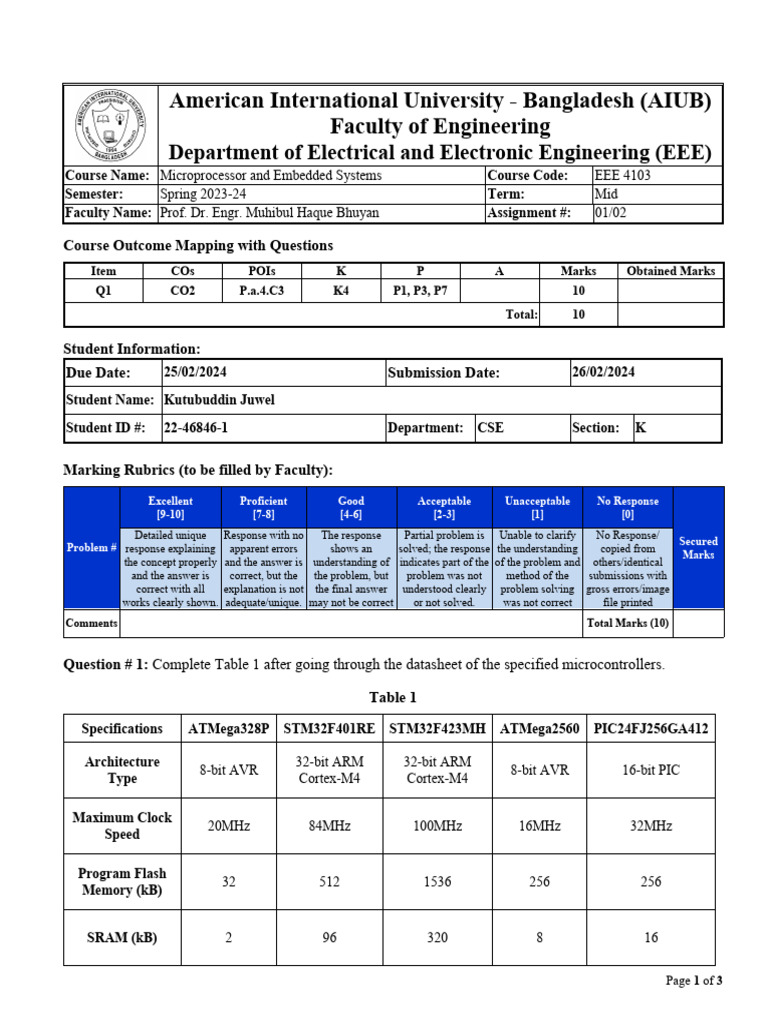 Assignment - 1M MES Spring 2023-24 | PDF | Computer Engineering ...