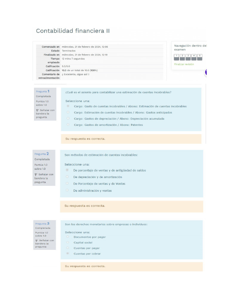 Contabilidad Financiera 2 - Examen Parcial 2da Vuelta Sem 2 | PDF