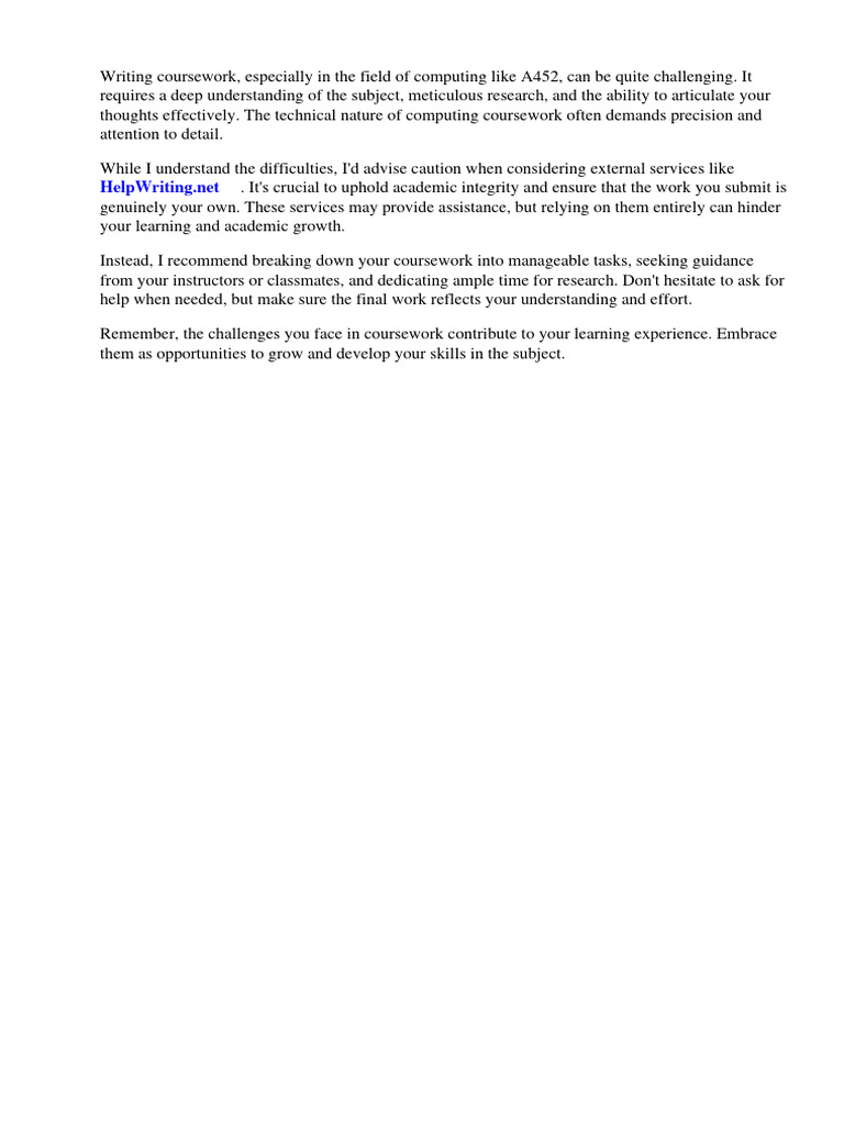 A452 Computing Coursework Pdf Computer Programming Computer Science 