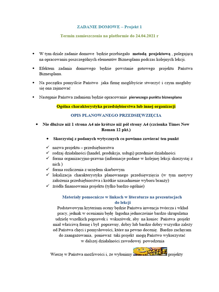 ZADANIE DOMOWE Projekt 1 2 | PDF