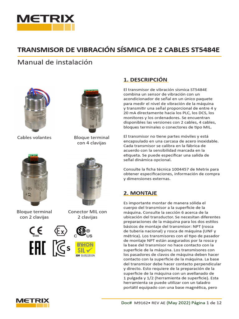 Manual Sensor de Vibraciones Turbocharger | PDF | Perforar | Ingenieria ...