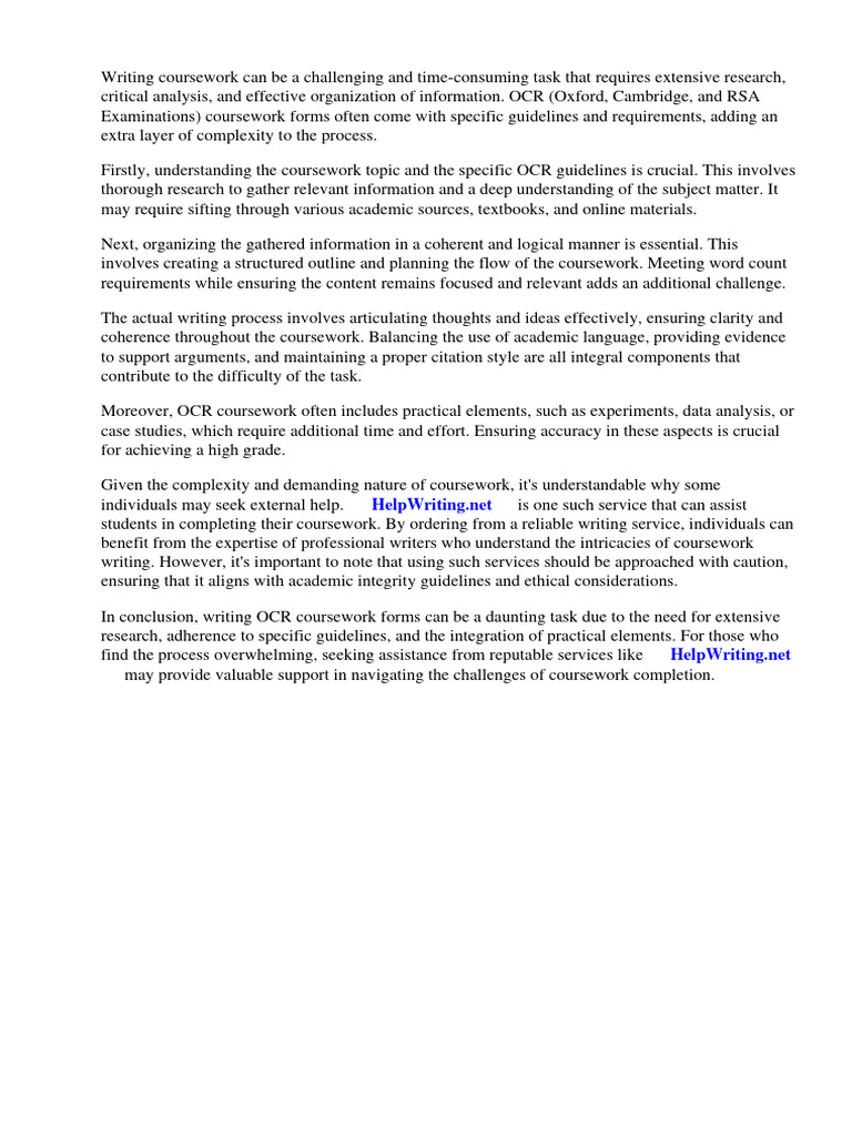 Ocr Coursework Forms Page Pdf Optical Character Recognition Critical Thinking