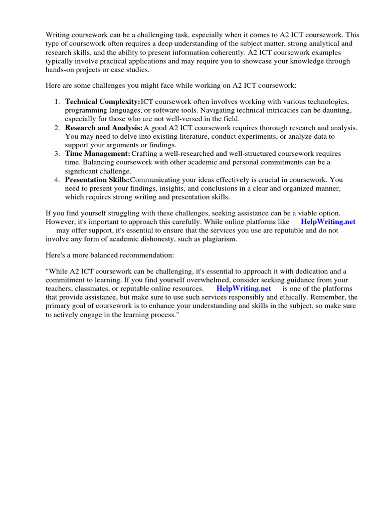A2 Ict Coursework Examples | PDF | Educational Technology | Gce ...