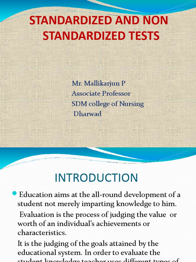 Standardized & Non Standarized Tests | PDF | Standardized Tests ...