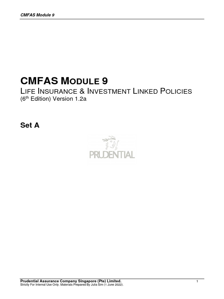 Cmfas M 9: Odule | PDF | Life Insurance | Insurance