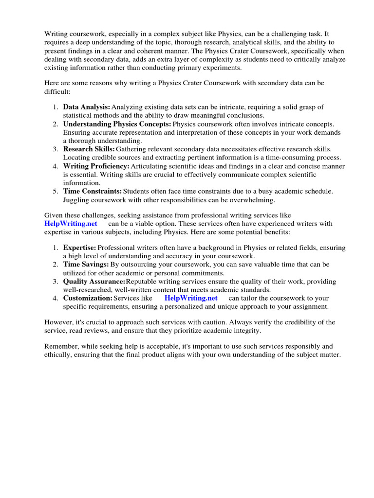 Physics Crater Coursework Secondary Data | PDF | Impact Crater | Kinetic Energy