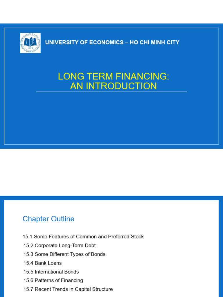 Long Term Financing: An Introduction: University of Economics - Ho Chi Minh City | PDF | Bonds ...