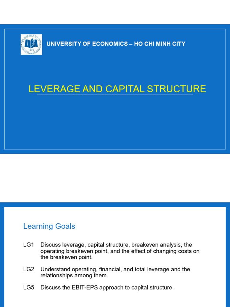 Lecture 15B - Leverage and Capital Structure | PDF