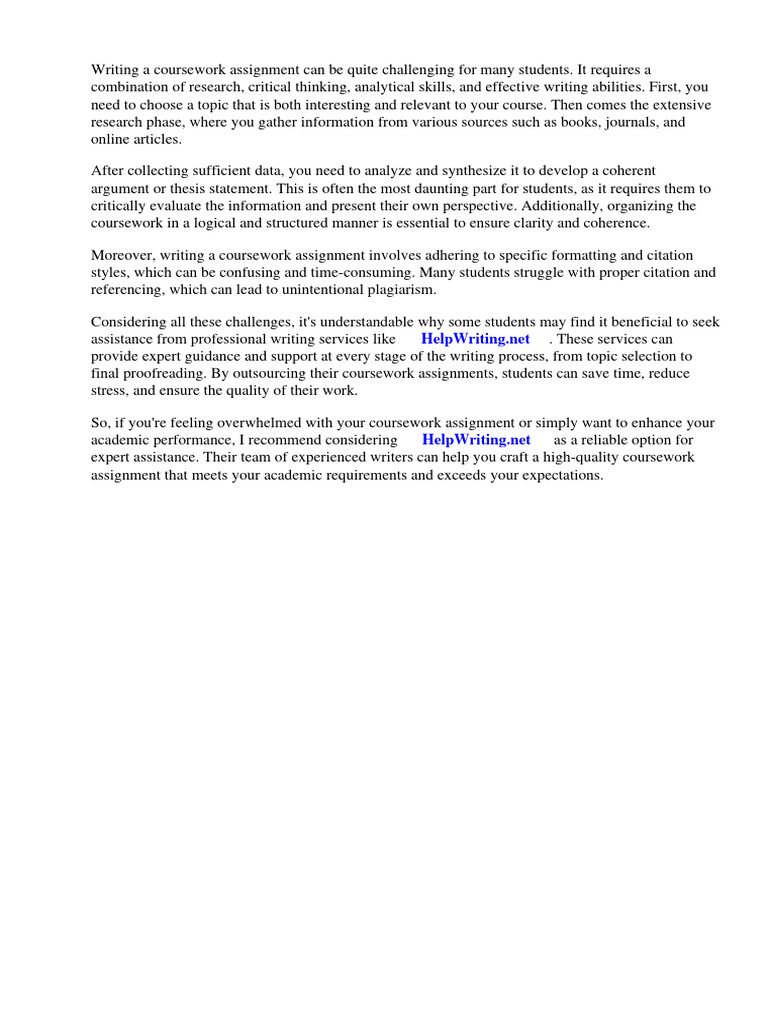 How To Write Coursework Assignment | PDF | Critical Thinking | Proofreading