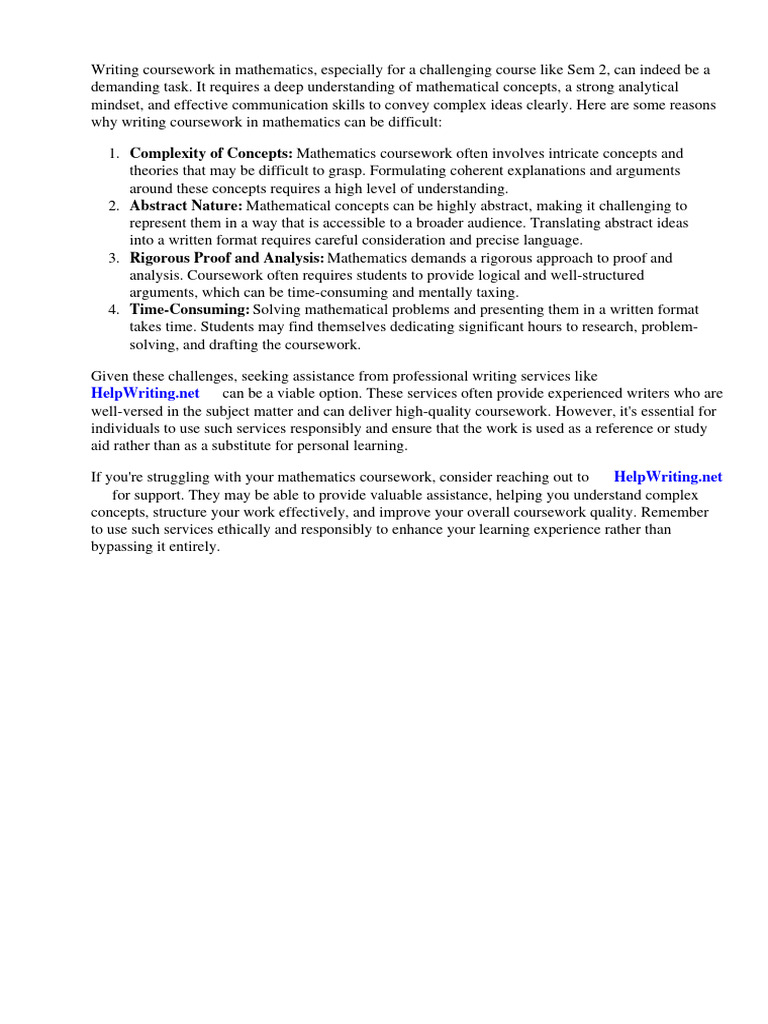 Mathematics T Coursework Sem 2 | PDF | Mathematics | Null Hypothesis