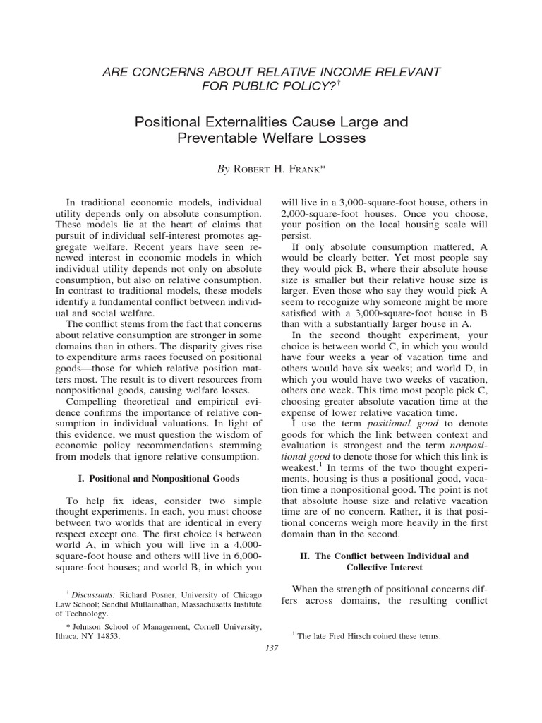 Frank-Positional Externalities Cause Large and Preventable Welfare ...