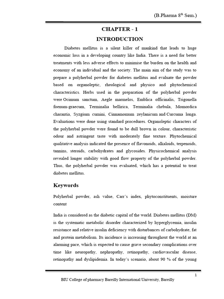 BSC Nursing Thesis | PDF | Insulin | Pancreas