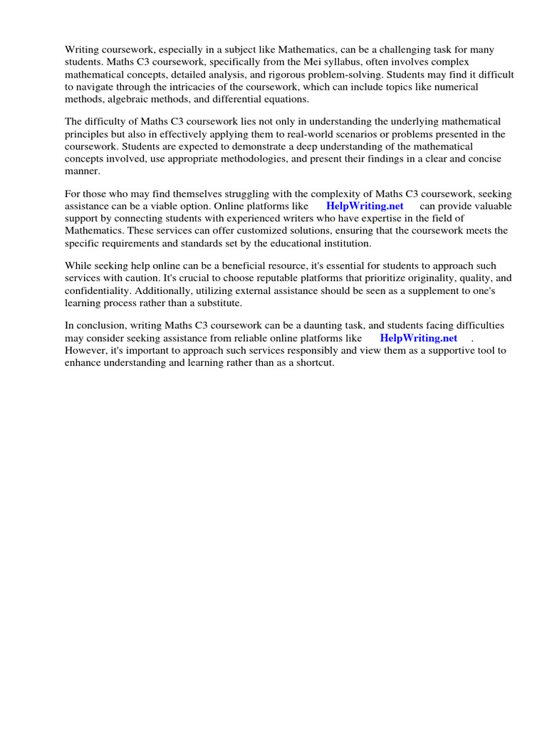 Maths c3 Coursework Mei Example | PDF | Mathematics | Mathematical Analysis
