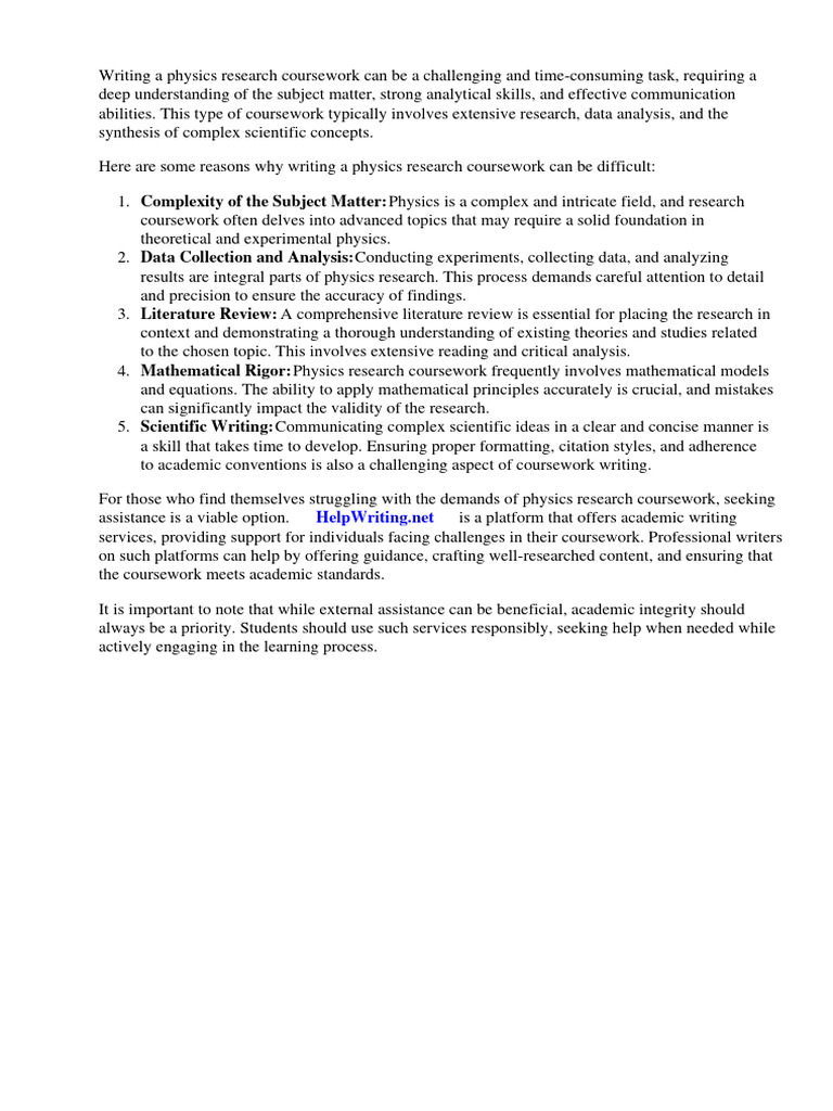Physics Research Coursework | PDF | Physics | Mathematics Physics Research Coursework | PDF | Physics | Mathematics