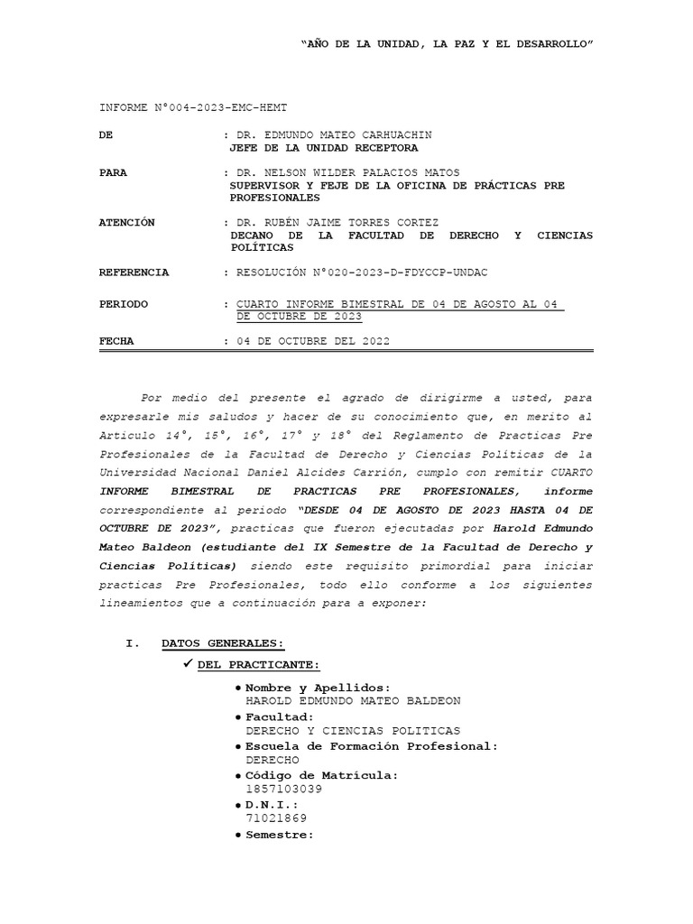 Informe La Supervisor | PDF | Mandato | Ley procesal