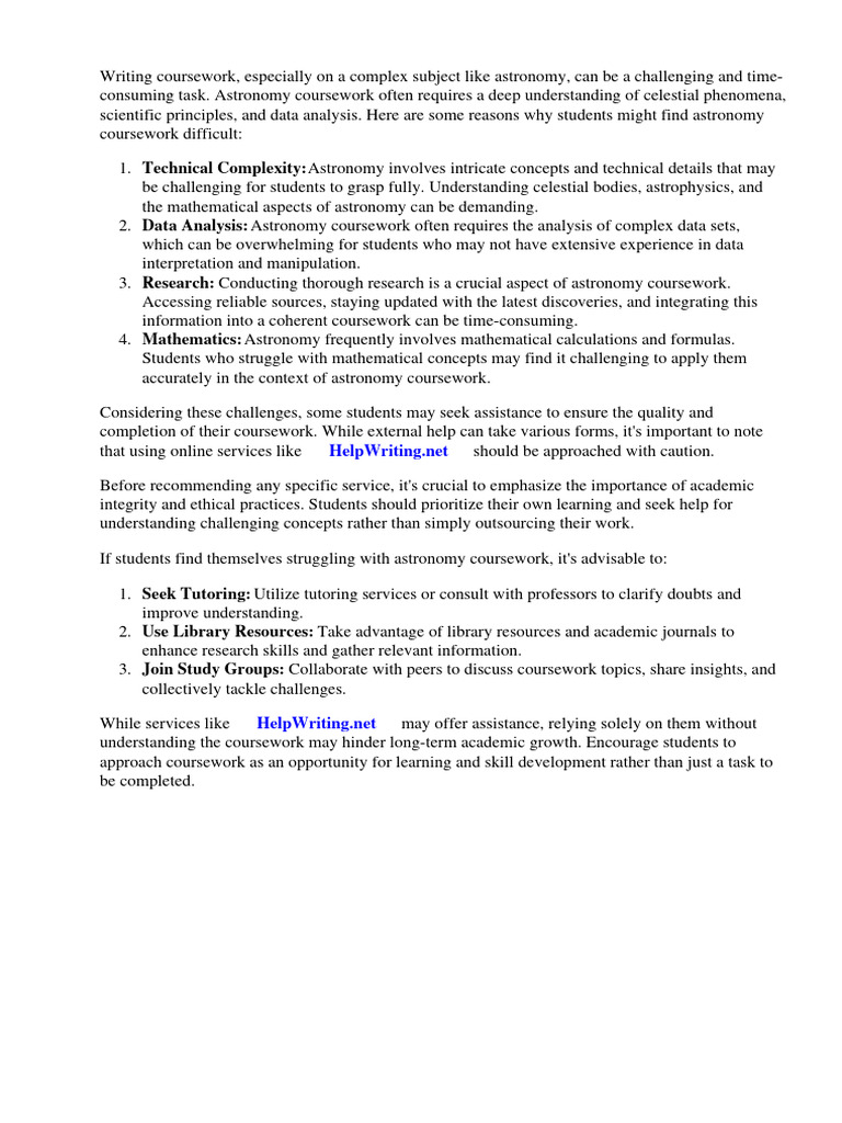 Astronomy Coursework Examples | PDF | Astronomy | Stars