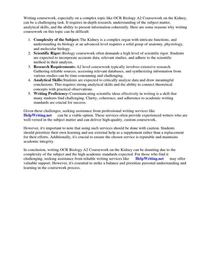 Ocr Biology A2 Coursework Kidney | PDF | Optical Character Recognition ...