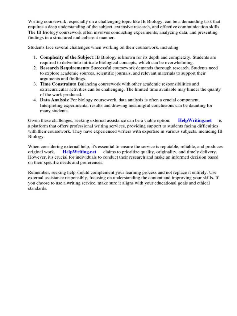 Ib Biology Coursework Mark Scheme | PDF | You Tube | Qr Code