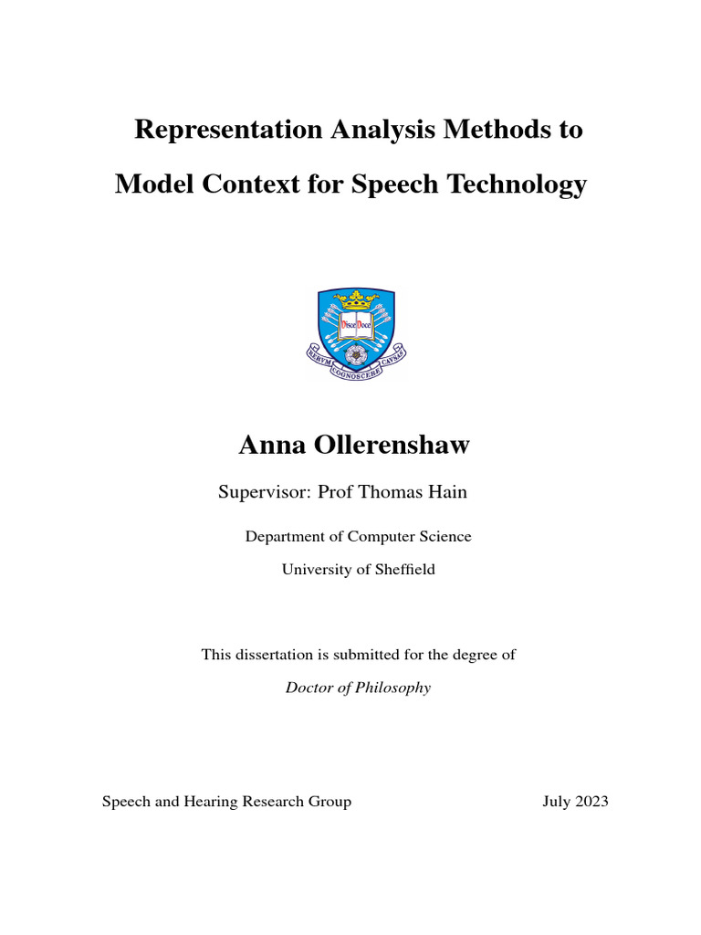 Representation Analysis Methods - For Translation | PDF | Speech ...