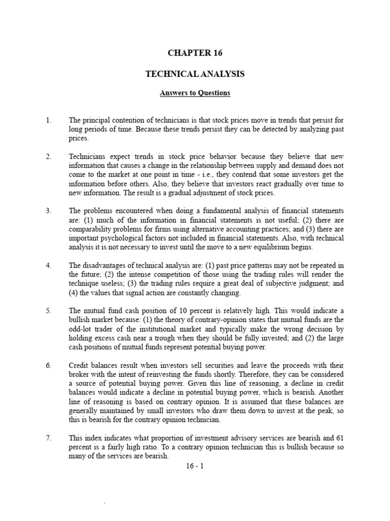 Sm16 Solution Manual | PDF | Market Trend | Technical Analysis