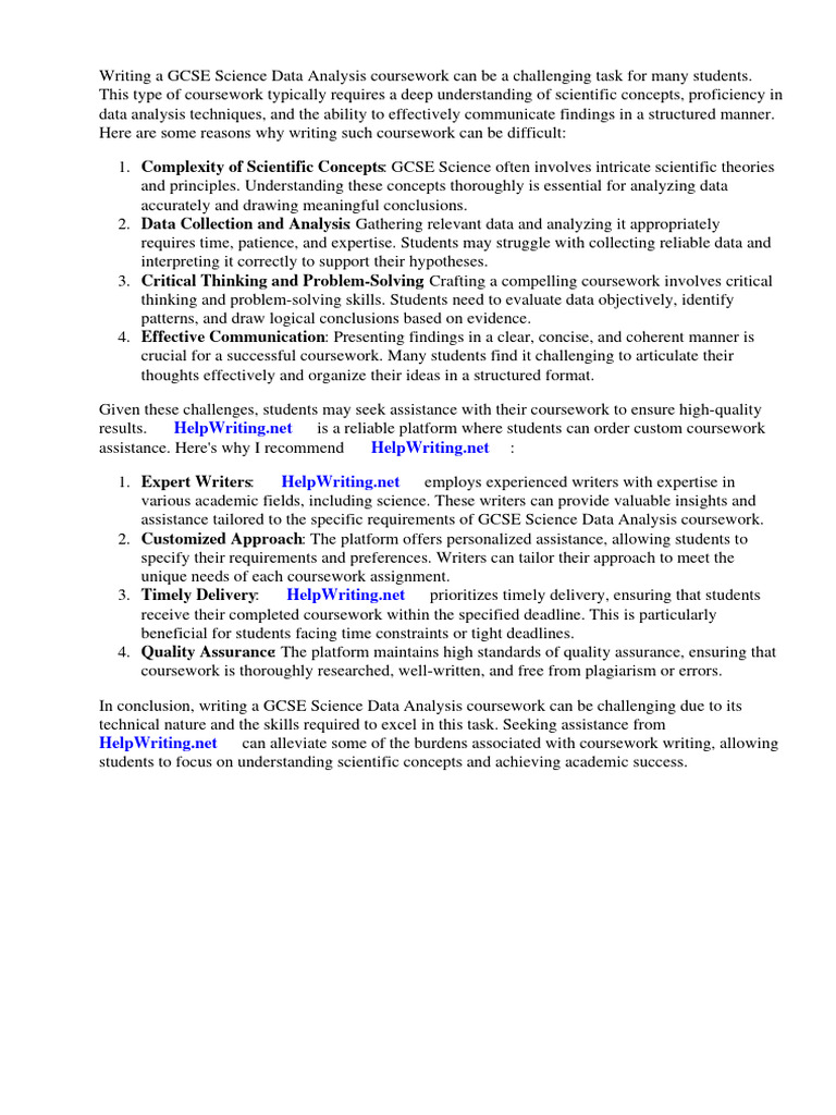Gcse Science Data Analysis Coursework Pdf Statistics Data Analysis