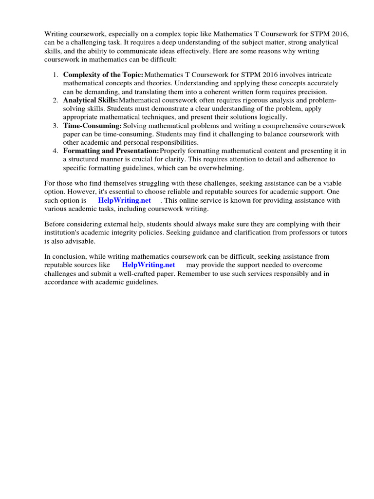 Mathematics T Coursework STPM 2016 Introduction | PDF | Mathematics ...