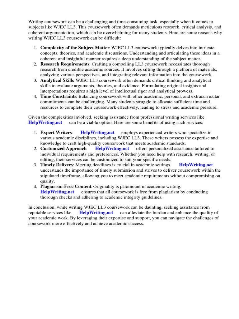 Wjec Ll3 Coursework | PDF | Facebook | Critical Thinking