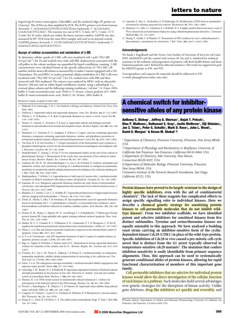 Paper Target Validation Bump And Hole Pdf Cellular Processes