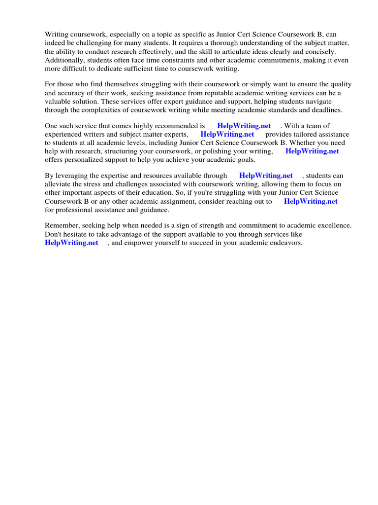 Junior Cert Science Coursework B Help | PDF | Expert | Cognition