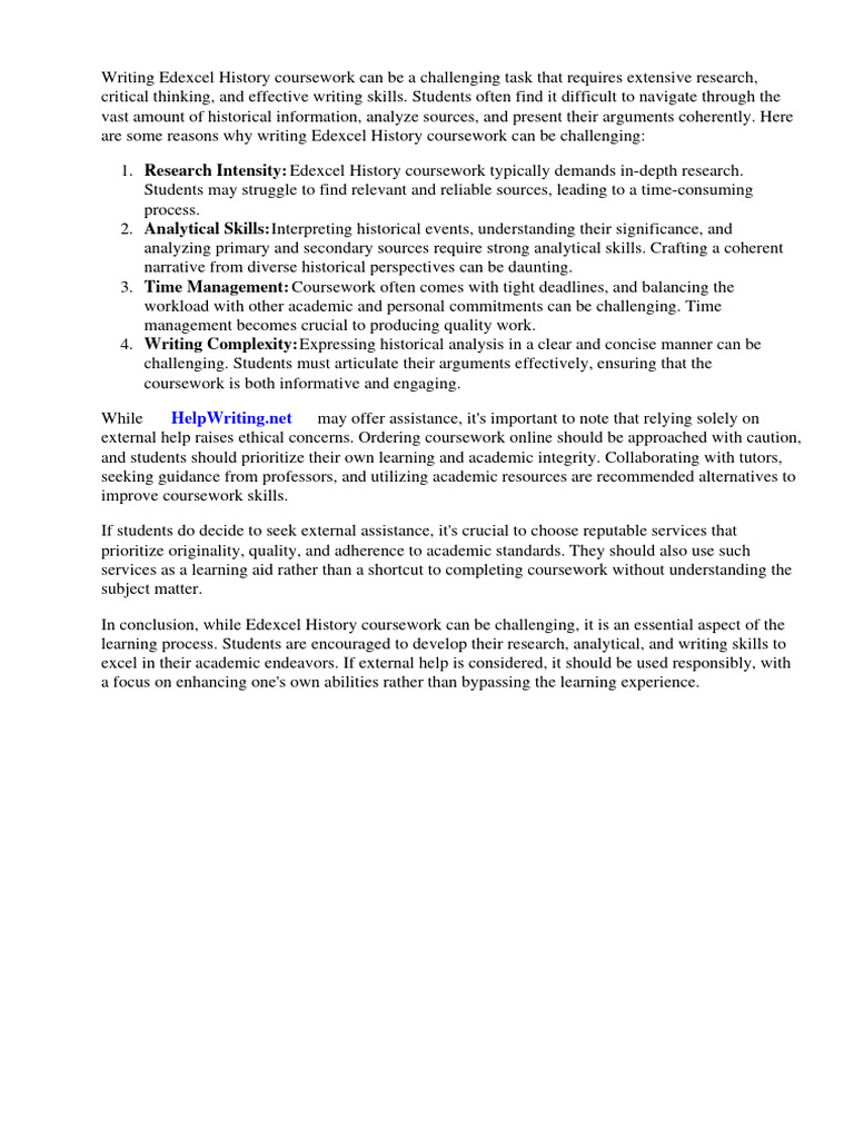 Edexcel History Coursework Tips | PDF | Facebook | Linked In