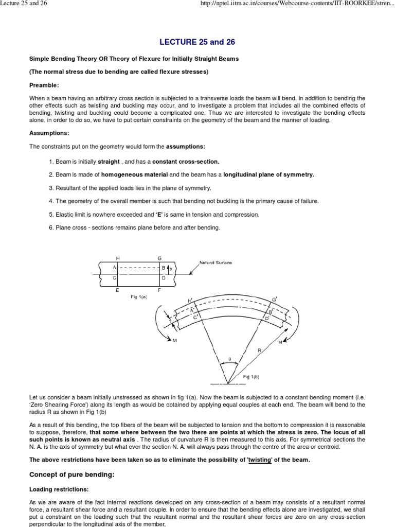 Lecture | PDF | Bending | Beam (Structure)