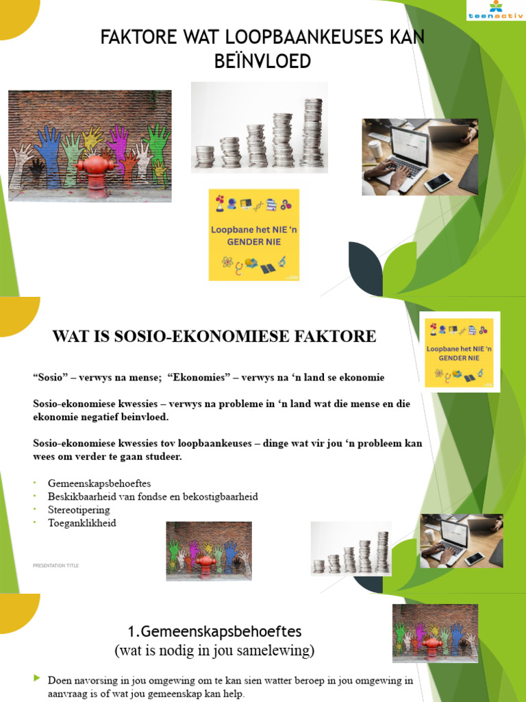 Gr10 KW1 Les 5 Sosio-Ekonomiese Faktore | PDF