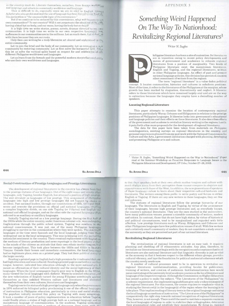 Victorio N. Sugbo - Something Weird Happened | PDF | Foreign Language Studies | Classics