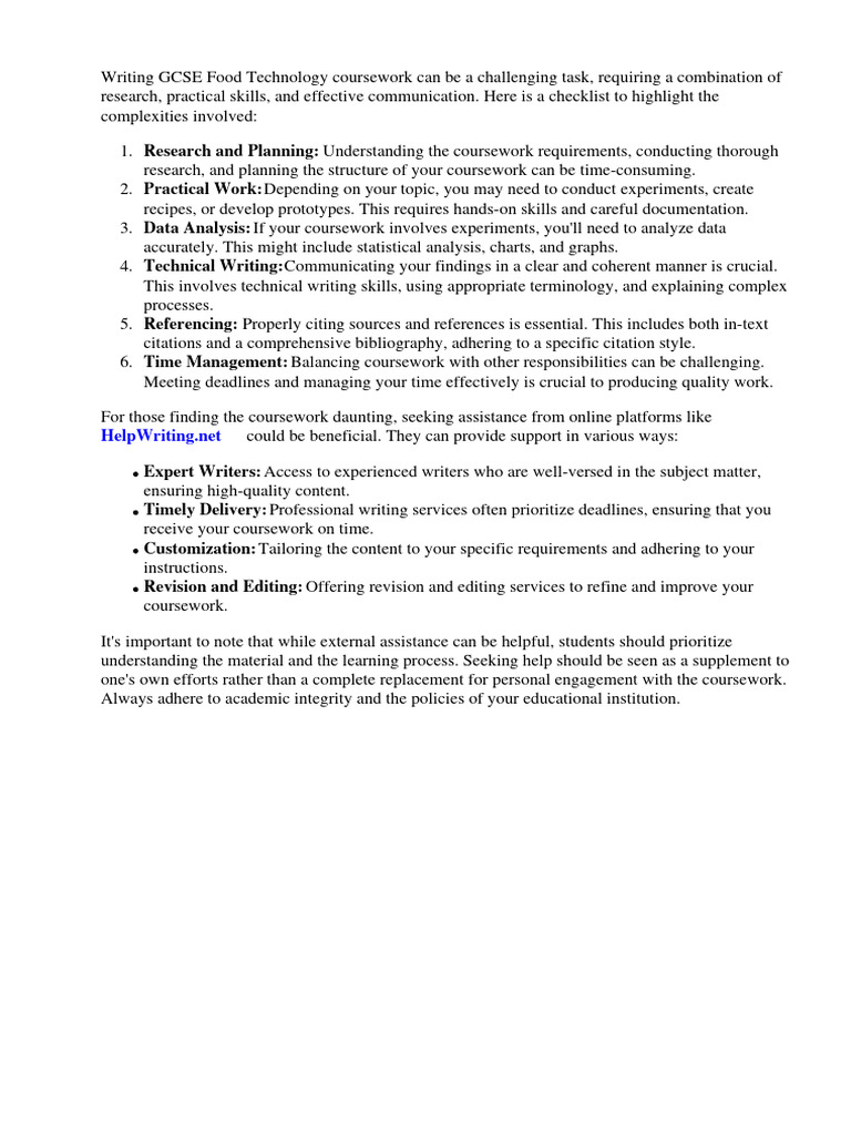 GCSE Food Tech Coursework Guide | PDF | Diet (Nutrition) | Diet & Nutrition