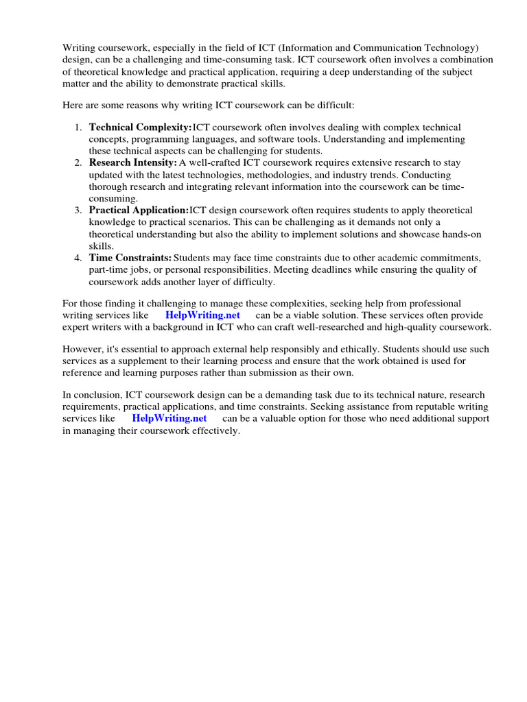 Ict Coursework Design | PDF | Information And Communications Technology ...