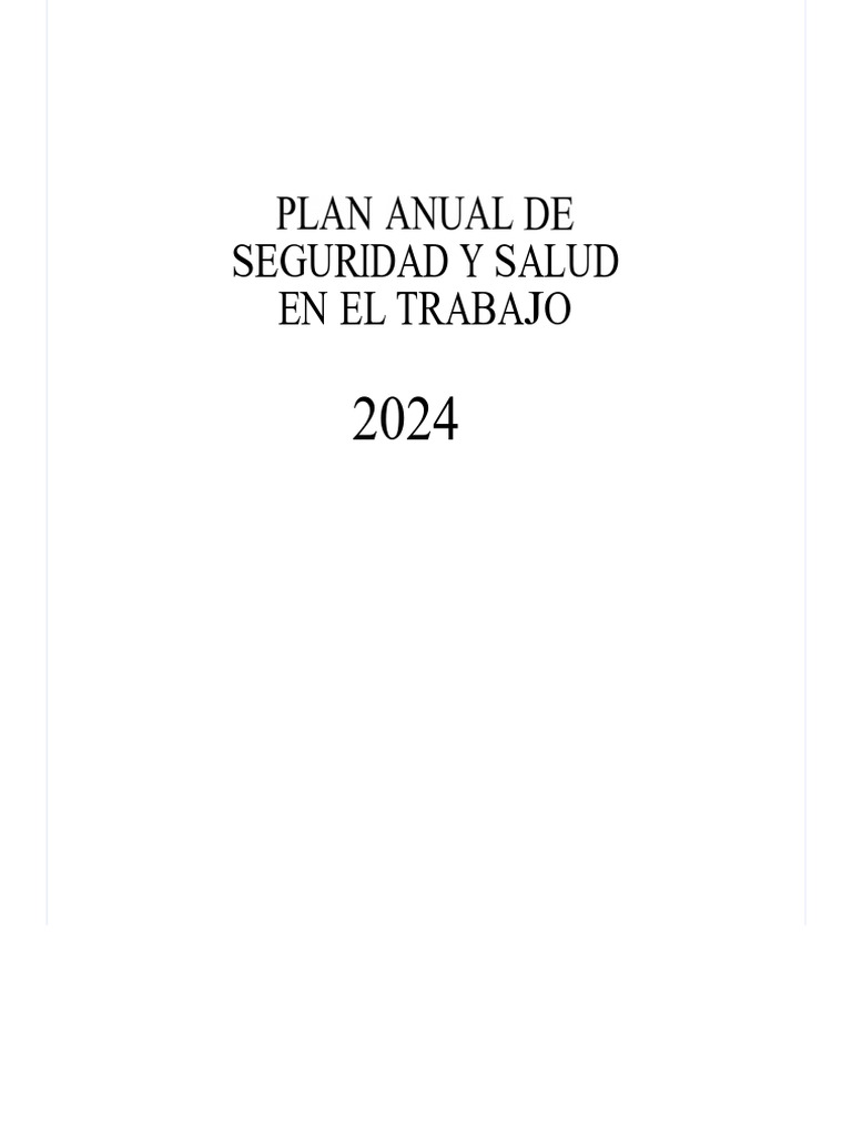 Plan Anual de Seguridad y Salud en El Trabajo | PDF | Seguridad y salud ocupacional | Calidad ...