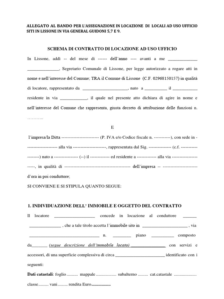 Schema Di Contratto | PDF