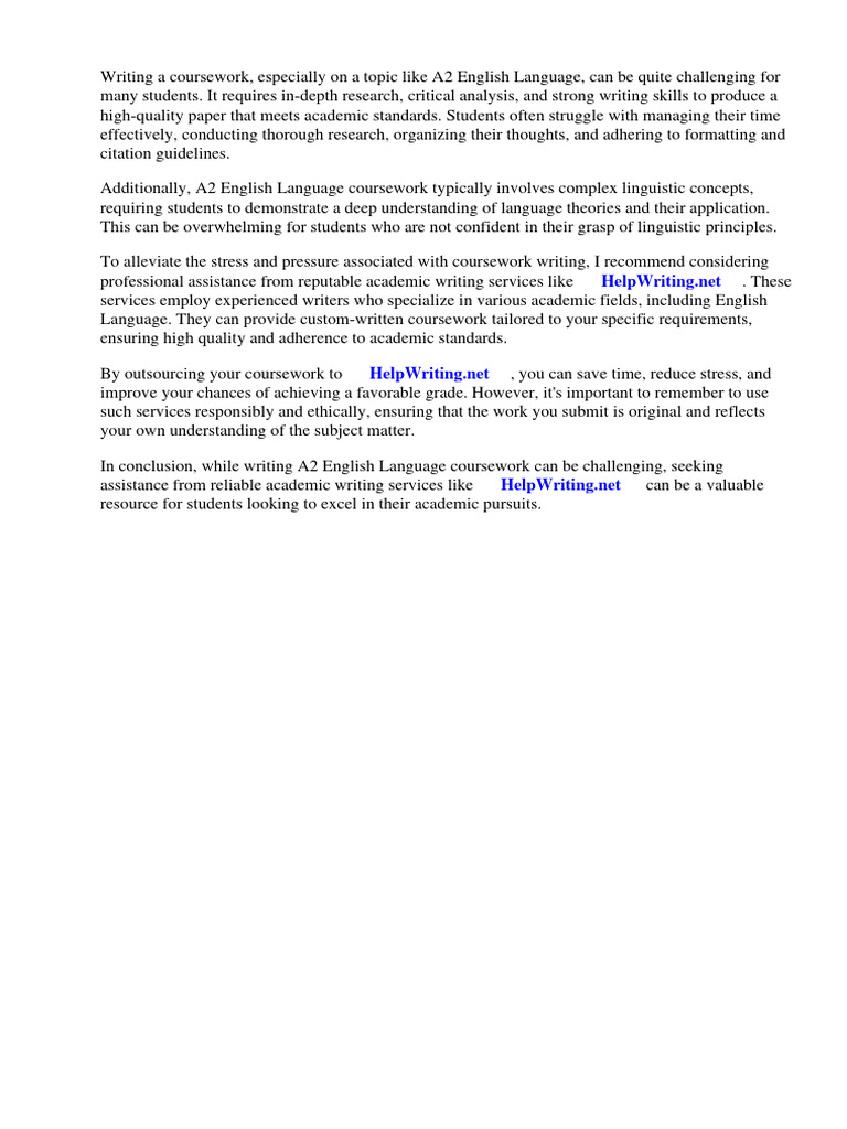 A2 English Language Coursework Examples | PDF | Gce Advanced Level ...